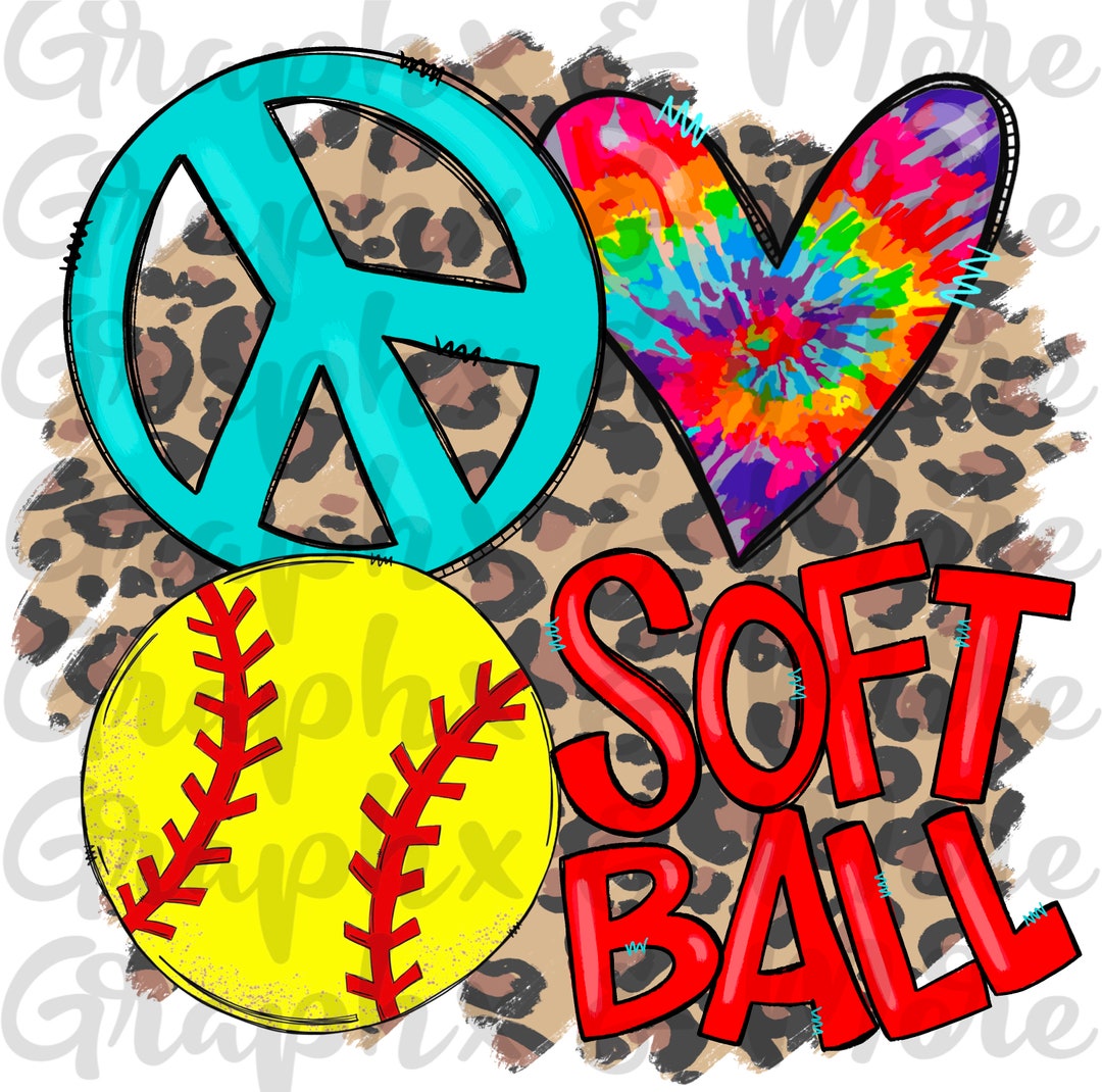 Peace Love Softball PNG | Hand Drawn | Sublimation Design - Etsy