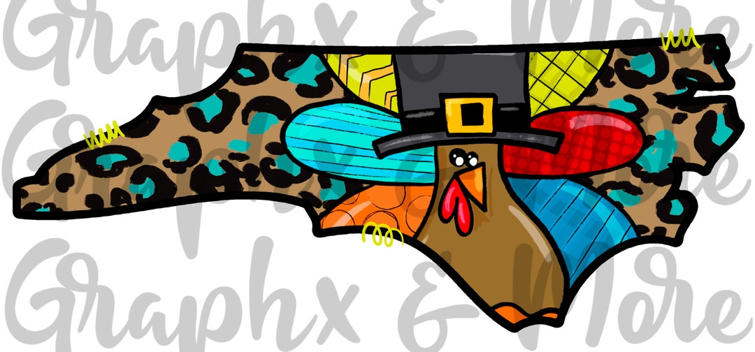 North Carolina Turkey PNG | NC | Hand Drawn | Sublimation Design - Etsy