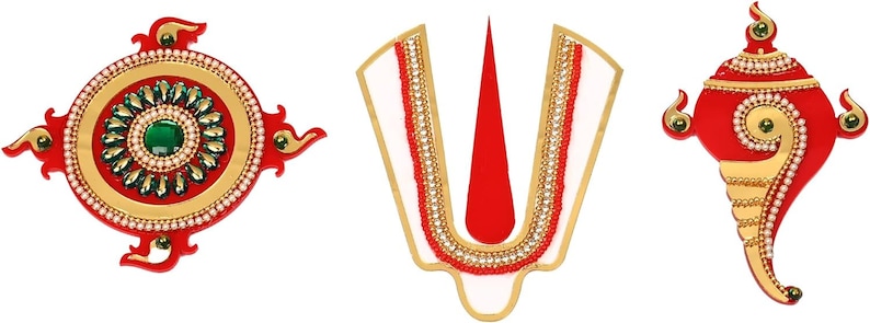 Decorative Ganesh Ji Shubh Labh Shankh Chakra Namah of Lord Vishnu ...