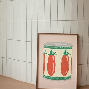 Digital Download Yes Chef Tinned Tomato Print | Tomato Illustration ...