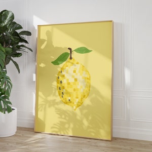 Digital Download Disco Lemon Wall Print | Disco Ball Poster | Food and ...