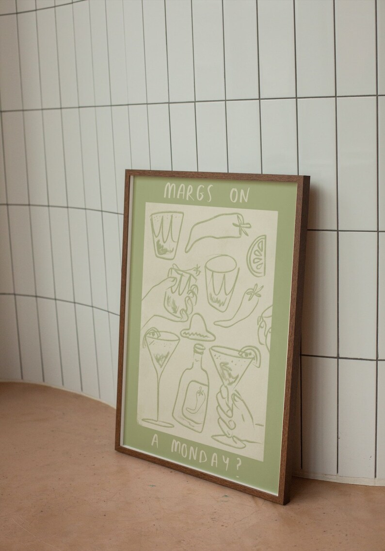 Digital Download Margaritas on a Monday Print | Aesthetic Wall Poster ...