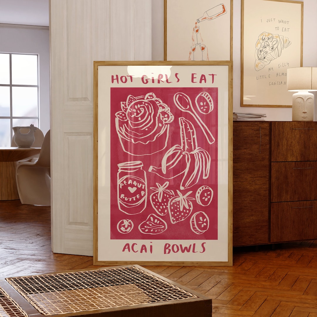 Digital Download Hot Girls Love Açai Artwork | Açai Bowl Illustration ...