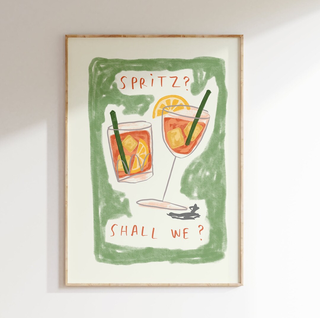 Digital Download Aperol Spritz Wall Poster | Cocktail Wall Print ...