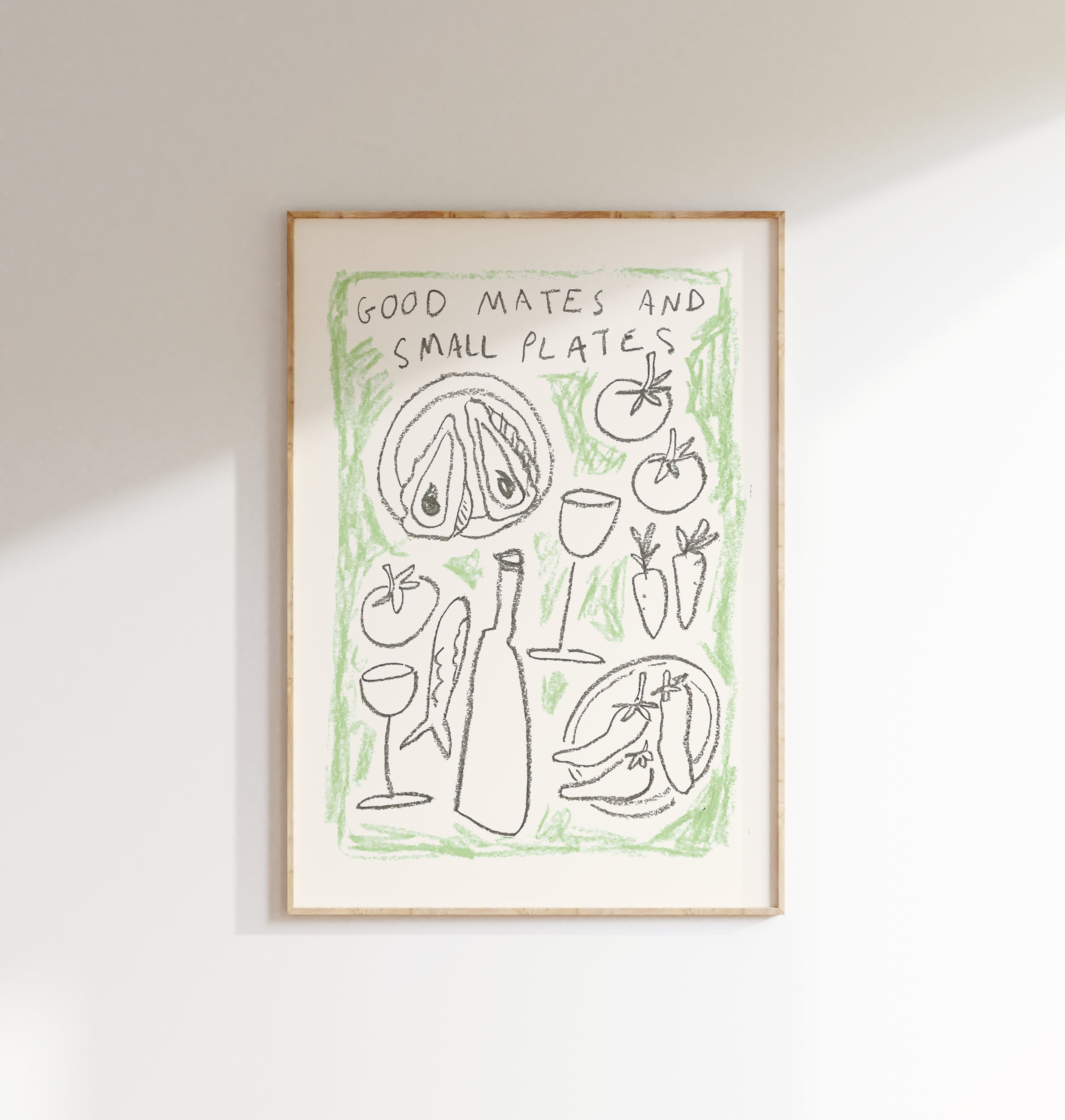 Digital Download Good Mates and Small Plates Wall Print | Food and ...