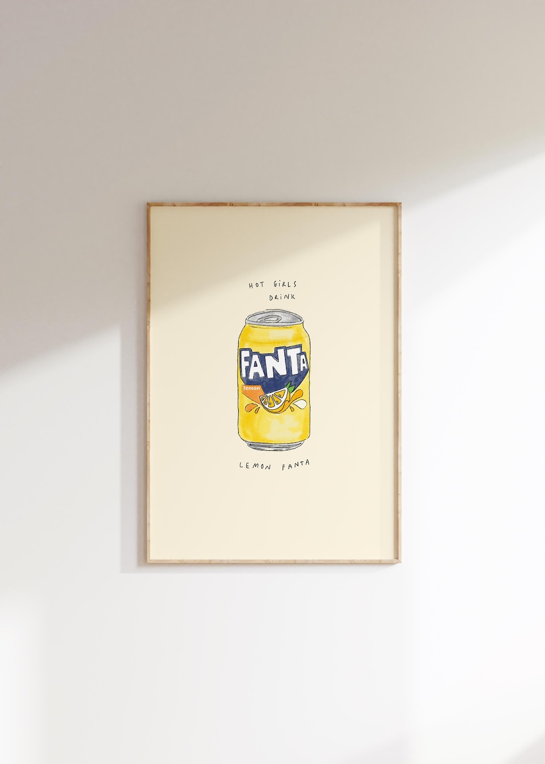 Hot Girls Drink Fanta Lemon Wall Print | Summers Day Poster | Lemon ...