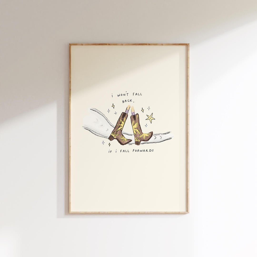 I Wont Fall Back If I Fall Forward Lyrics Wall Print | Olivia Dean the ...