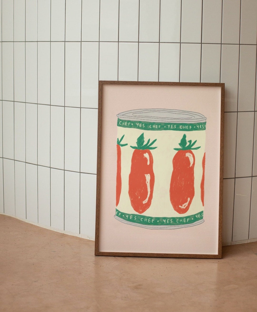 Yes Chef Tinned Tomato Print Tomato Illustration Aesthetic Wall Art the ...