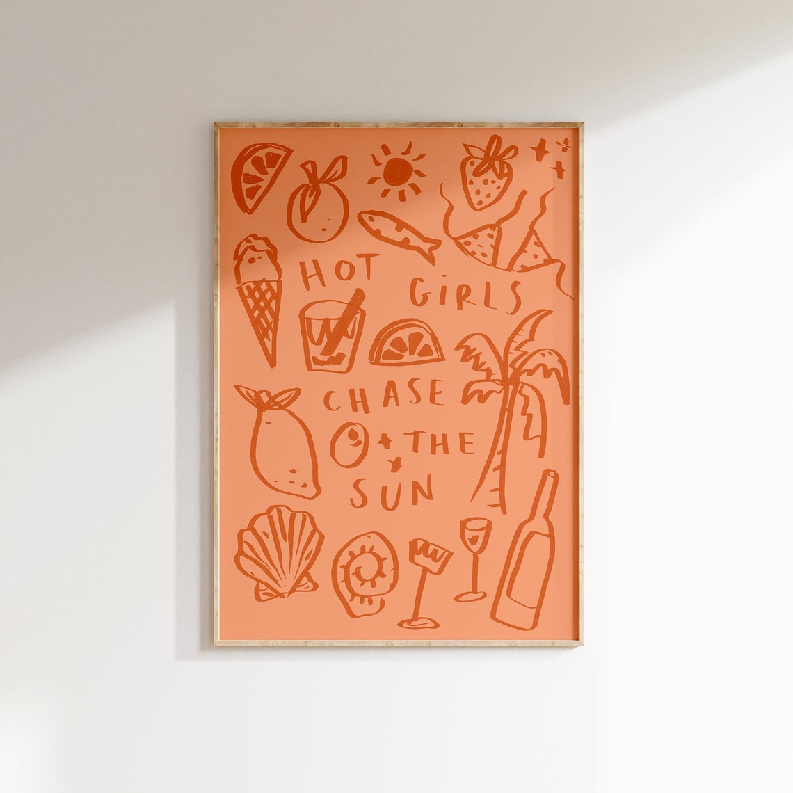 Digital Download Hot Girls Chase the Sun Wall Print | Summer Days ...