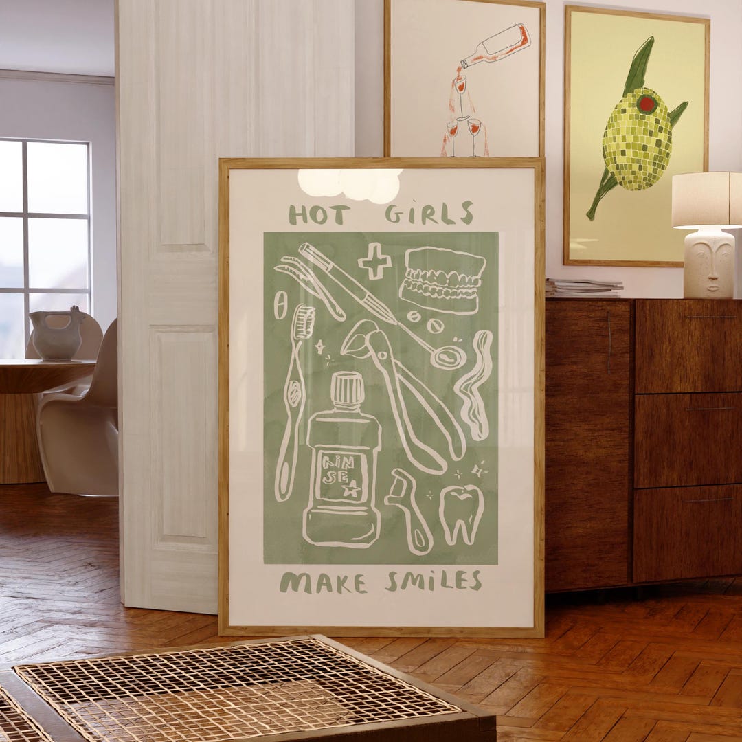 Digital Download Hot Girls Make Smiles Dentist Wall Print | Healthcare Illustration | NHS Poster ...