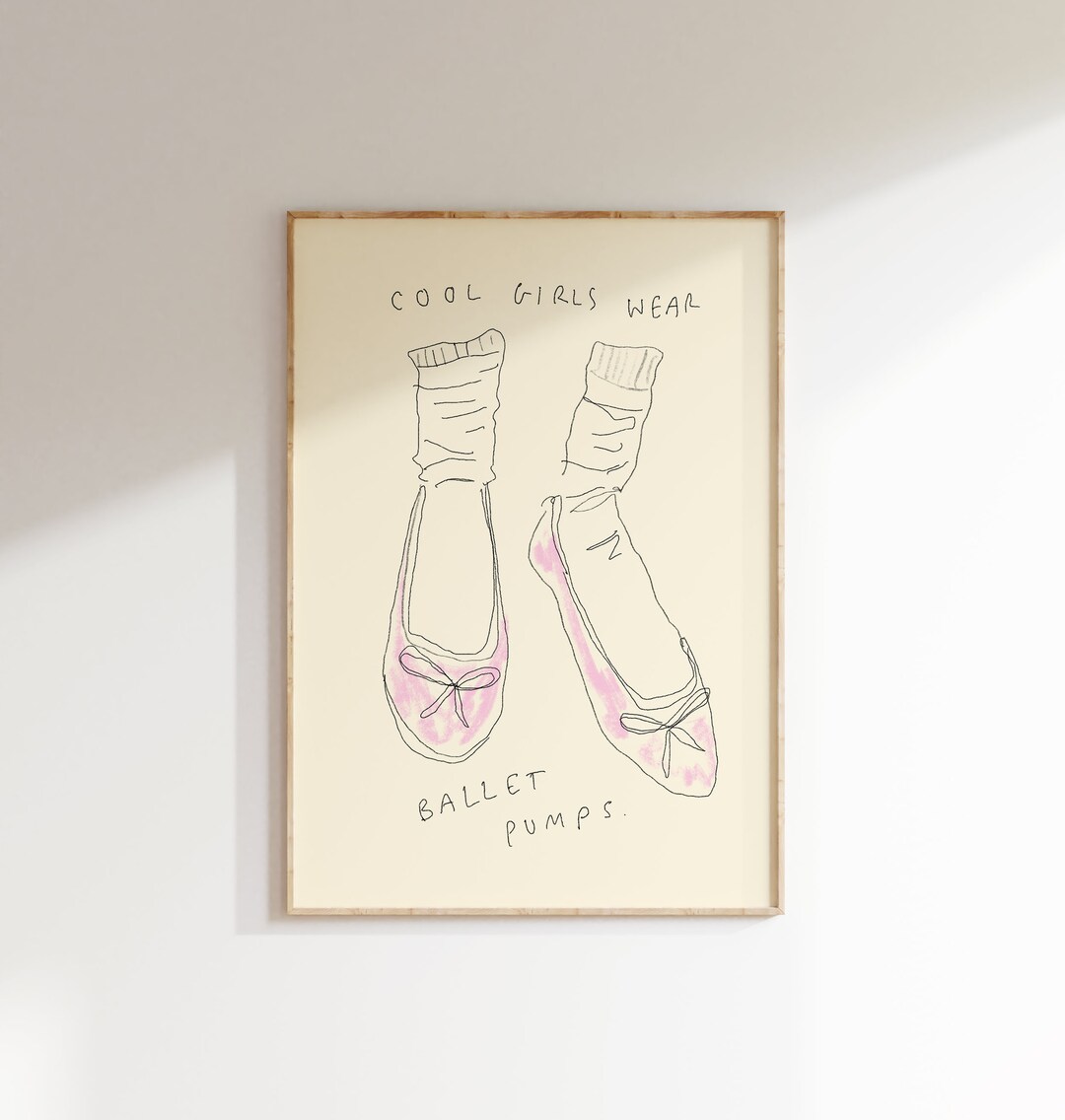 Cool Girls Wear Ballet Pumps Wall Print, Fashion Wall Poster, Trendy ...