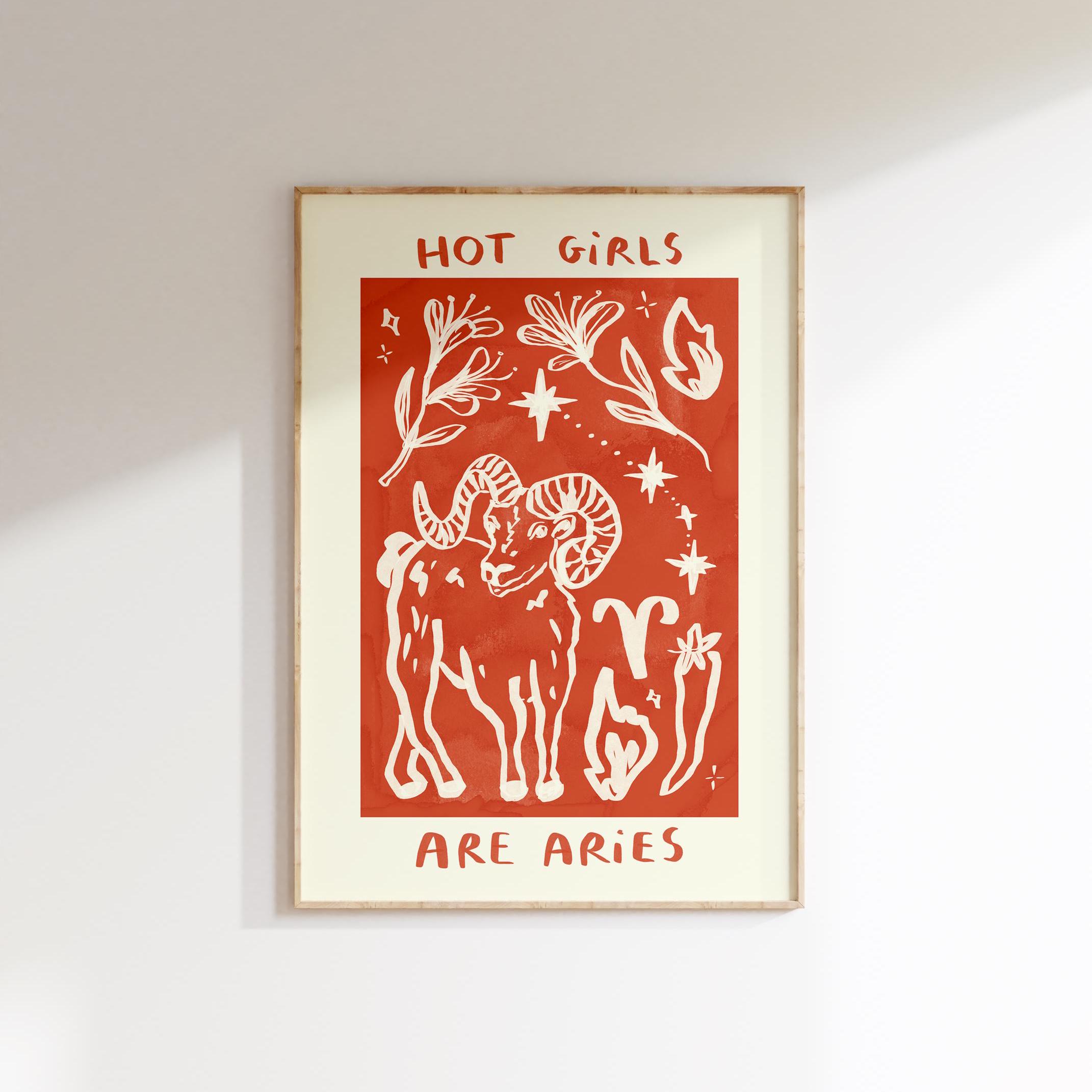 Hot Girls Are Aries Wall Print | Star Sign, Horoscope, Zodiac Lovers ...