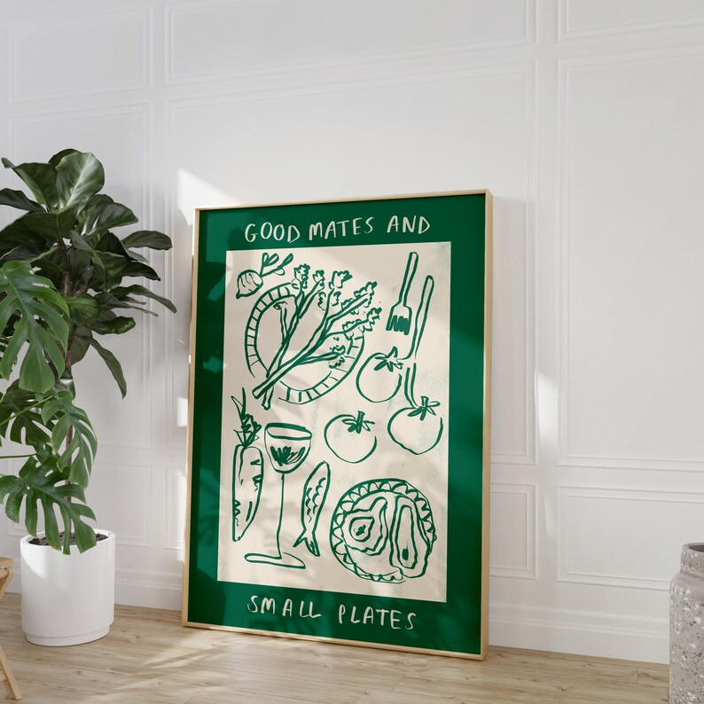 Digital Download Good Mates and Small Plates Wall Print | Tapas Food ...