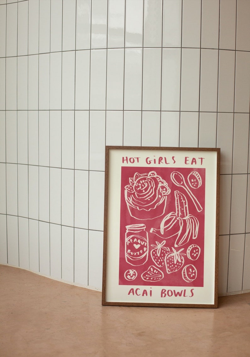 Digital Download Hot Girls Love Açai Artwork | Açai Bowl Illustration ...