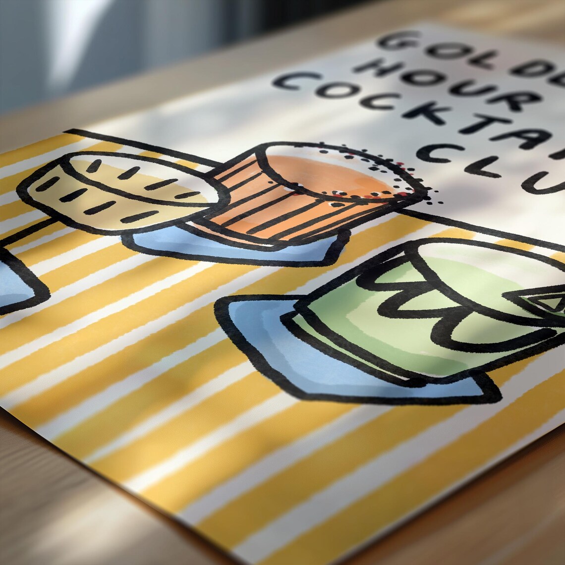 Digital Download Golden Hour Cocktail Club Wall Print | Summer Poster ...