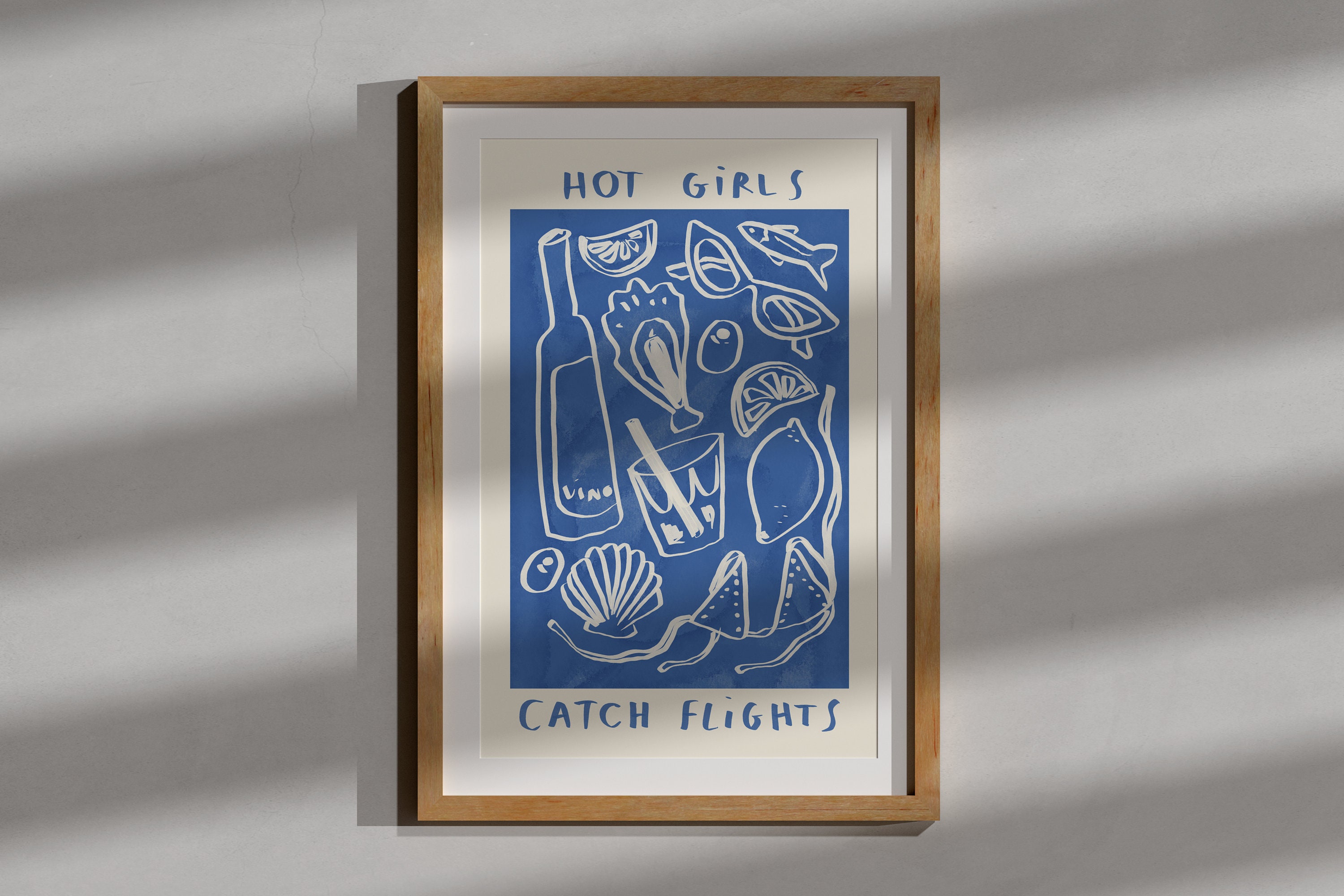 Hot Girls Catch Flights Wall Print | Euro Summer Illustration ...