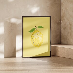 Digital Download Disco Lemon Wall Print | Disco Ball Poster | Food and ...