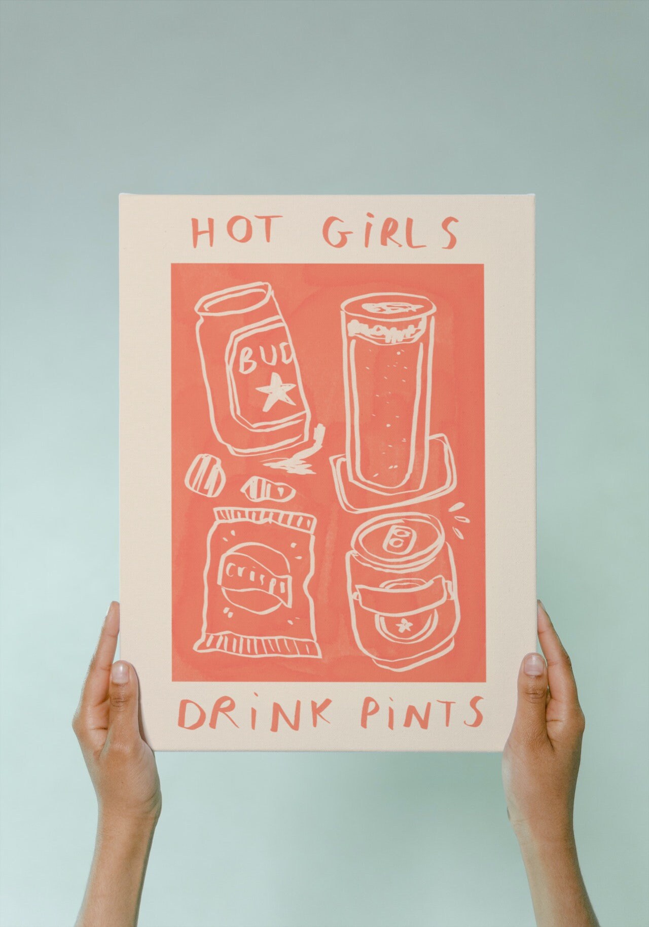 Digital Download Hot Girls Drink Pints Wall Print | Beer Illustration ...