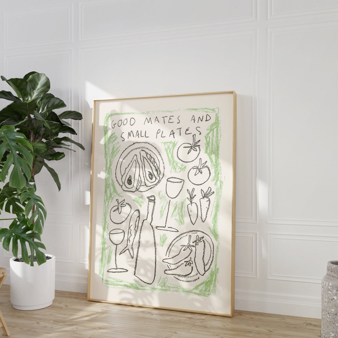 Digital Download Good Mates and Small Plates Wall Print | Food and ...