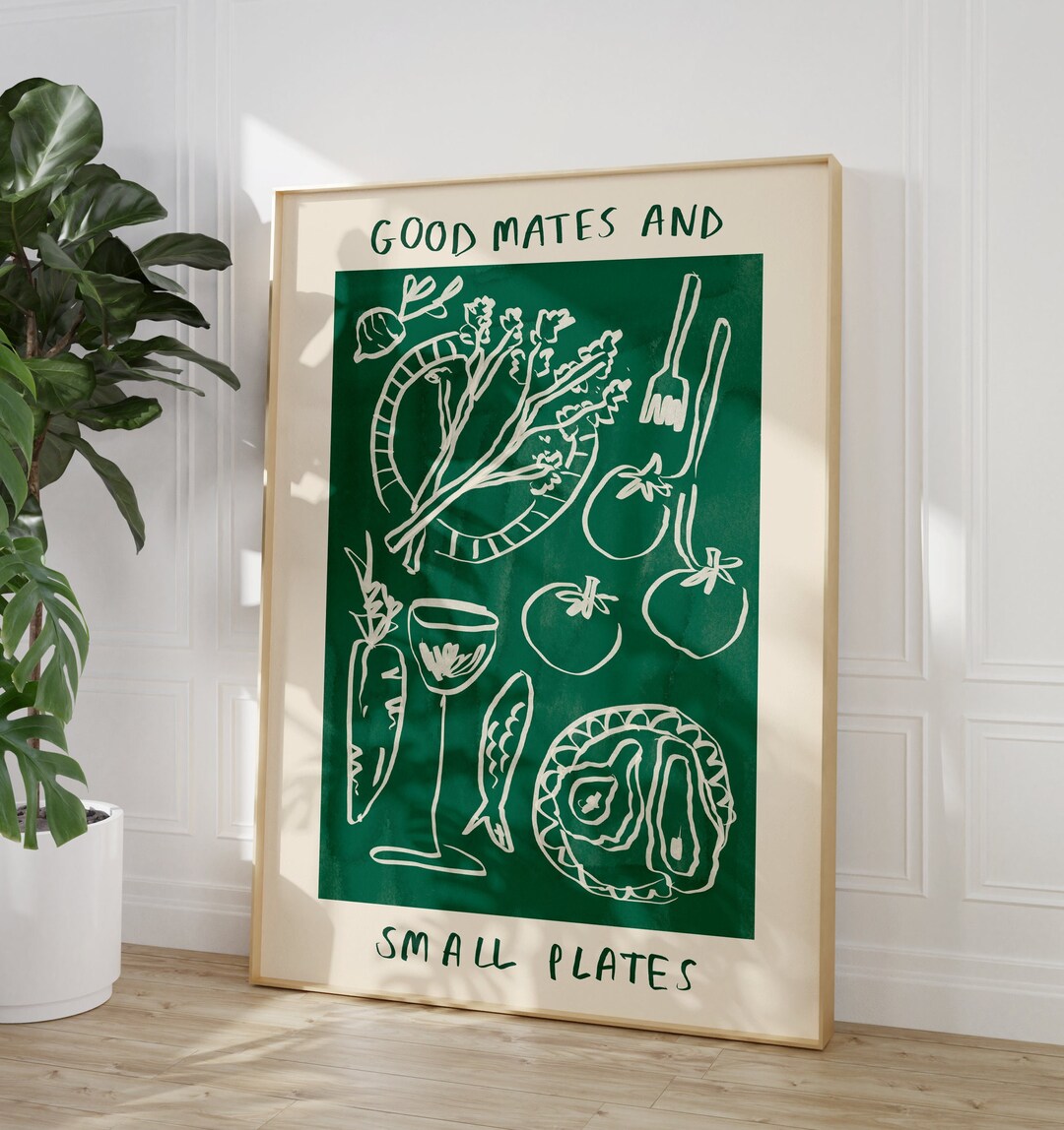 Digital Download Good Mates and Small Plates Wall Print | Tapas Food ...