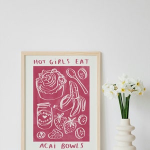 Digital Download Hot Girls Love Açai Artwork | Açai Bowl Illustration ...