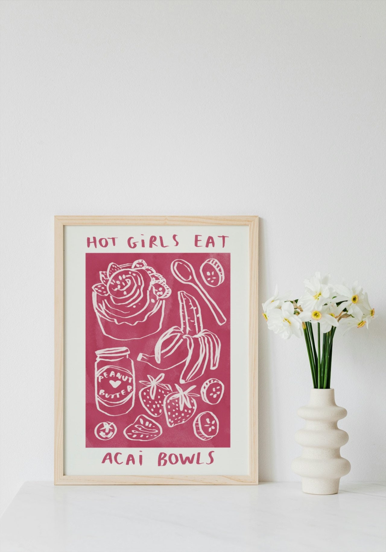 Digital Download Hot Girls Love Açai Artwork | Açai Bowl Illustration ...