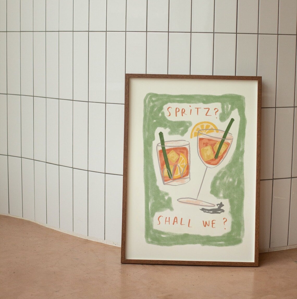 Aperol Spritz Wall Poster | Cocktail Wall Print | Drink Lover Poster ...