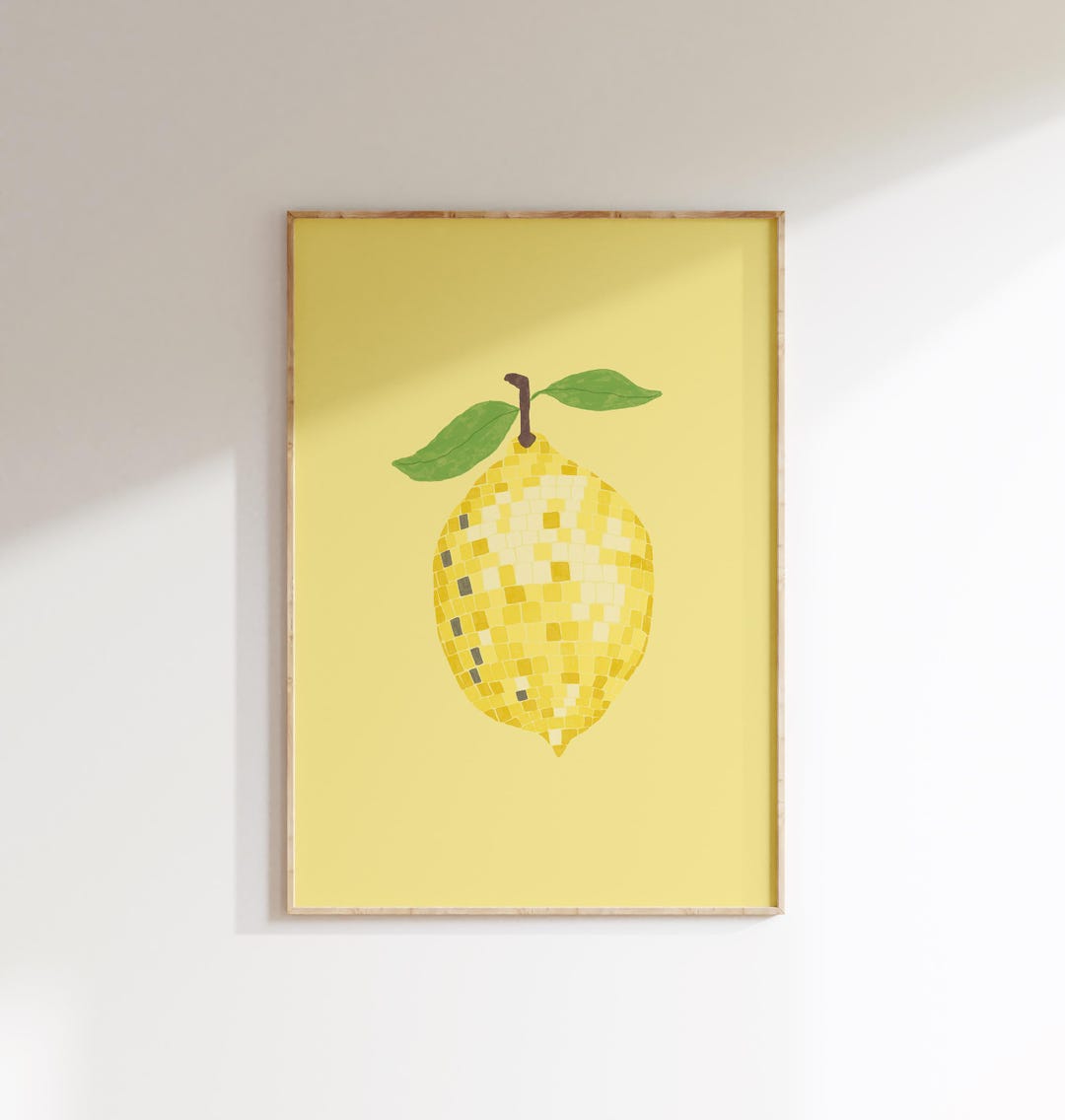 Disco Lemon Wall Print | Disco Ball Poster | Food and Drink Poster ...