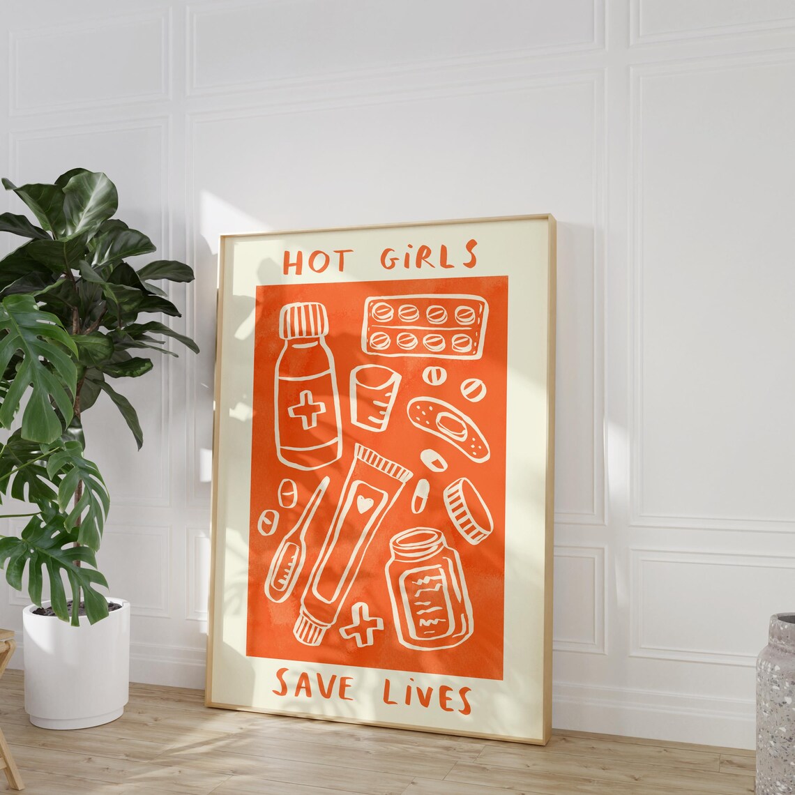 Hot Girls Save Lives Wall Print Pharmacist Healthcare Illustration NHS ...