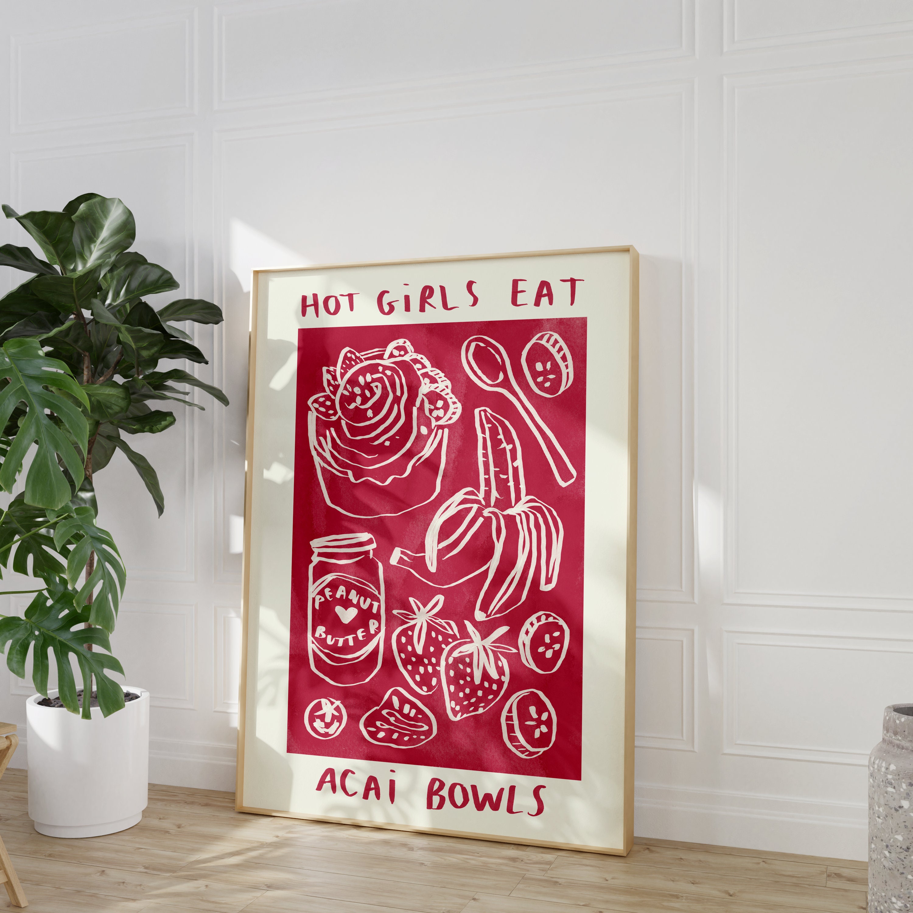 Digital Download Hot Girls Love Açai Artwork | Açai Bowl Illustration ...
