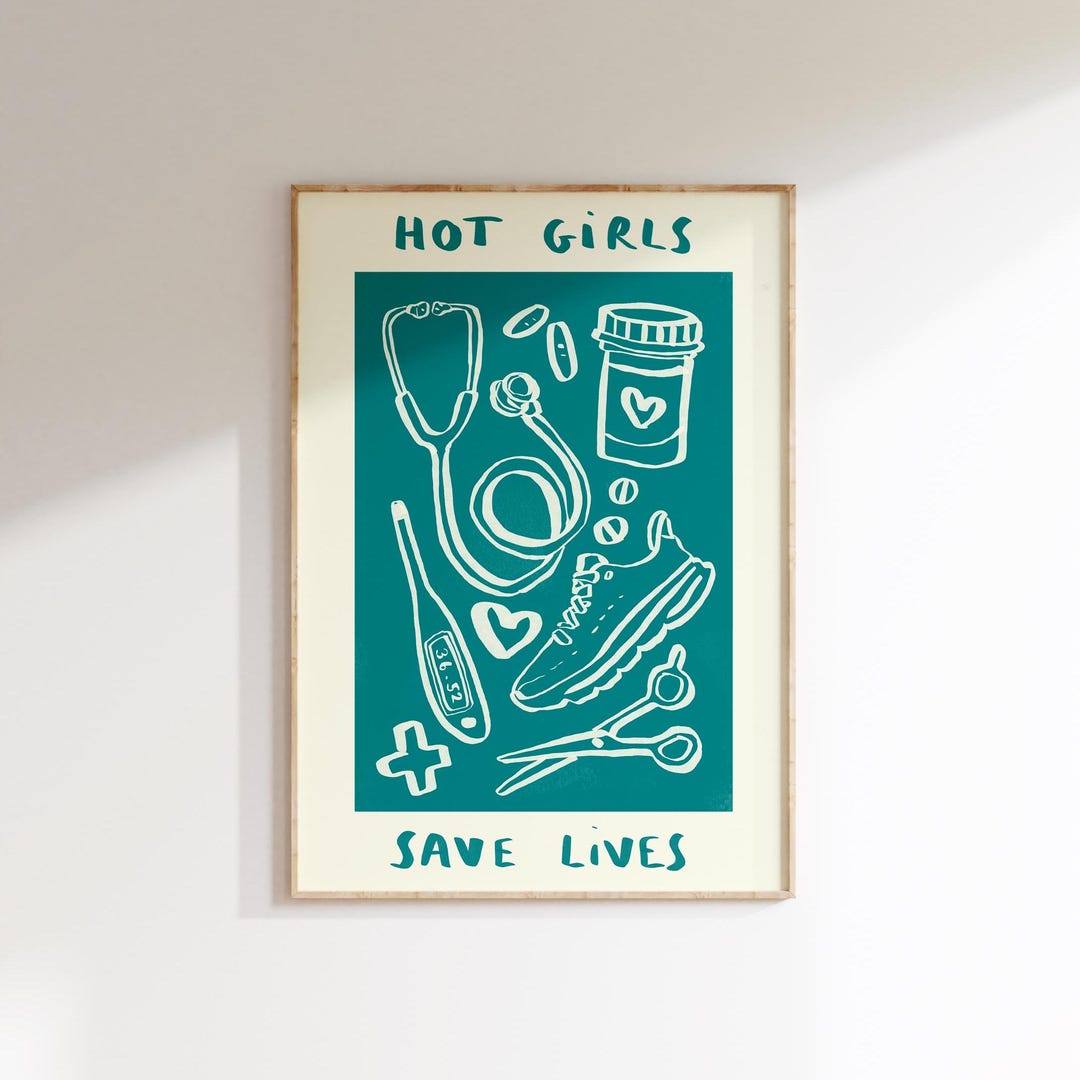 Hot Girls Save Lives Wall Print | Healthcare Illustration | NHS Poster ...