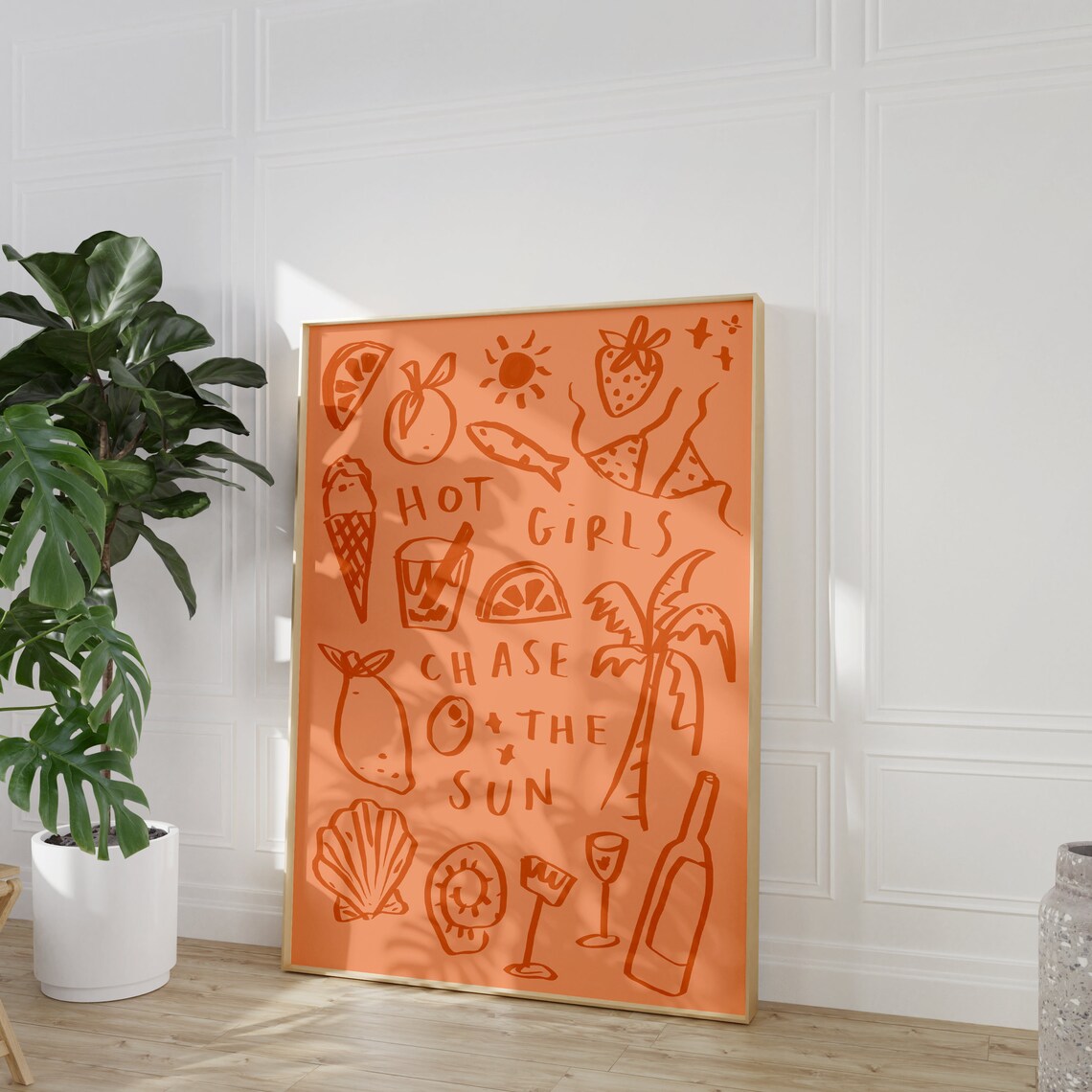 Digital Download Hot Girls Chase the Sun Wall Print | Summer Days ...