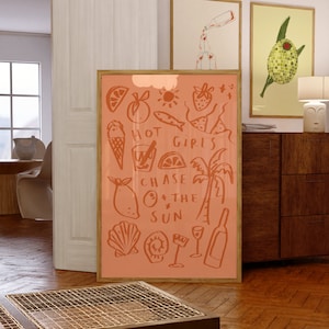 Digital Download Hot Girls Chase the Sun Wall Print | Summer Days ...