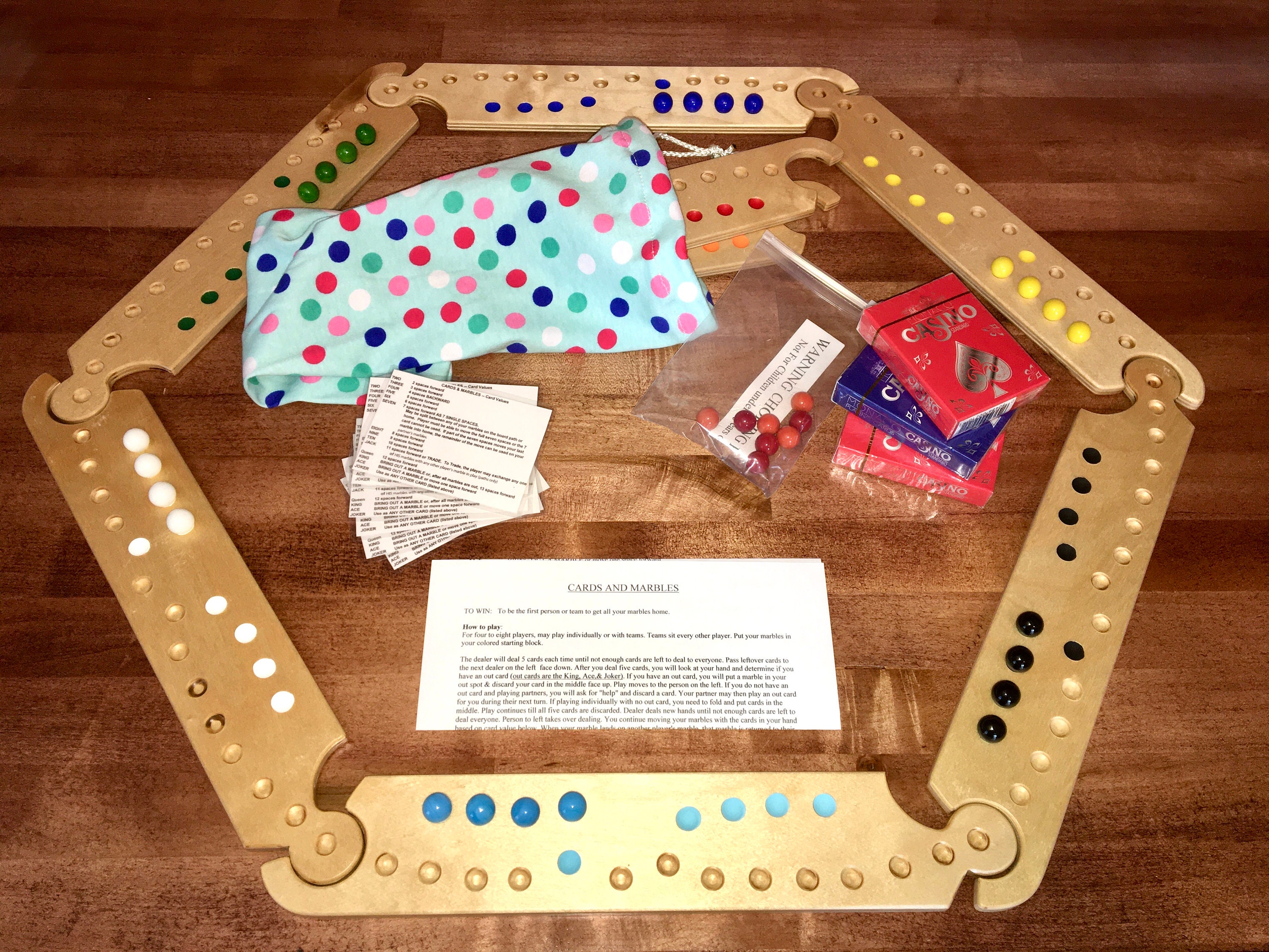 Cards and Marbles 8 Player Board Game - Etsy
