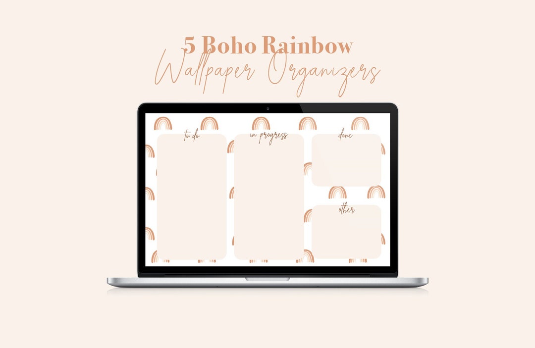 Desktop Wallpapers | Organizers | Boho Rainbow - Etsy