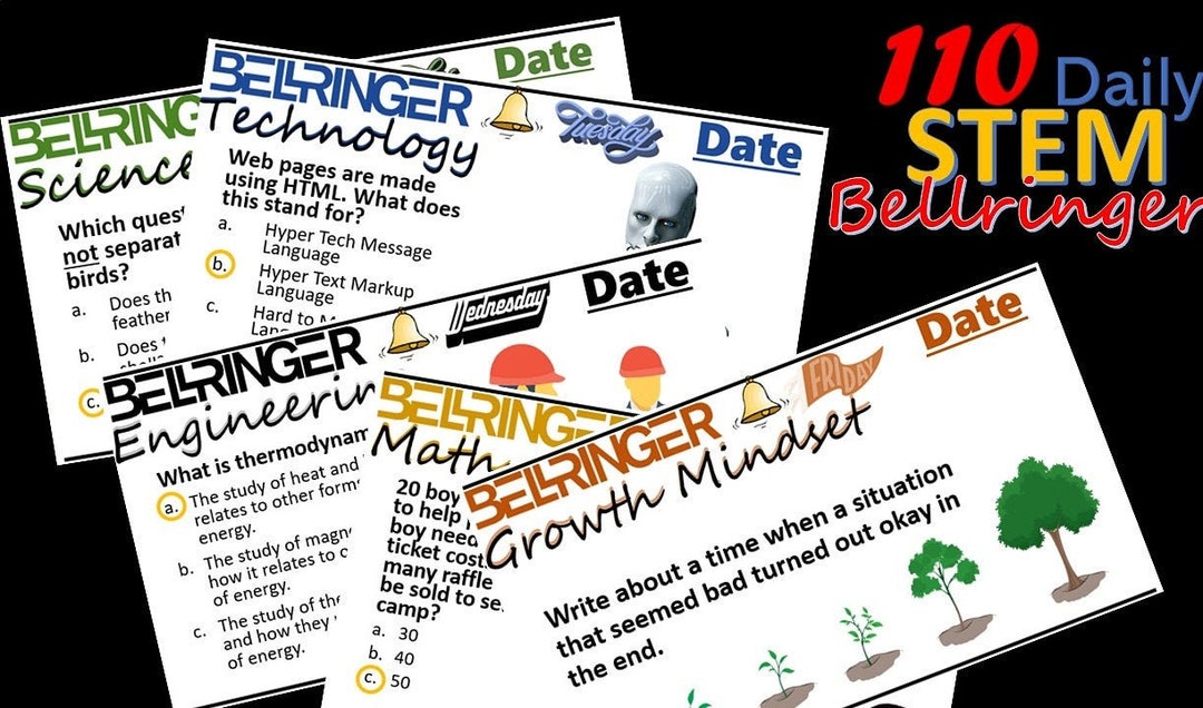 110 Daily STEM Bellringers for Classroom Engagement - Etsy