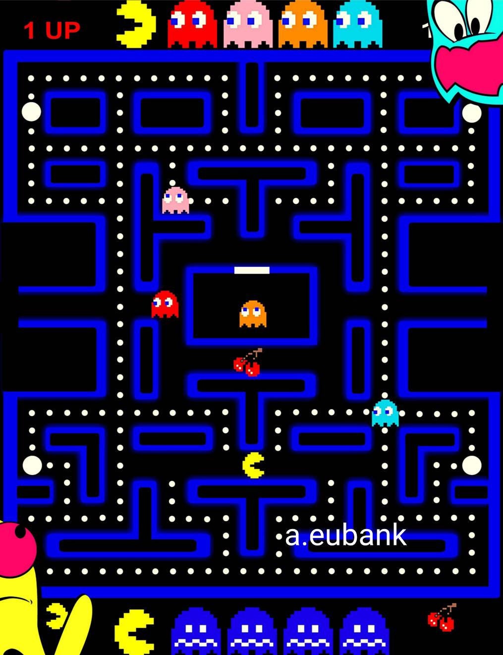 Pacman arcade videojuego laberinto retro imprimible descarga | Etsy