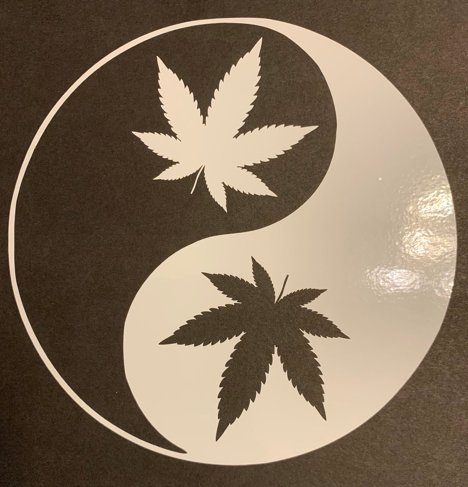 Vinyl Decal Marijuana Yin Yang | Etsy