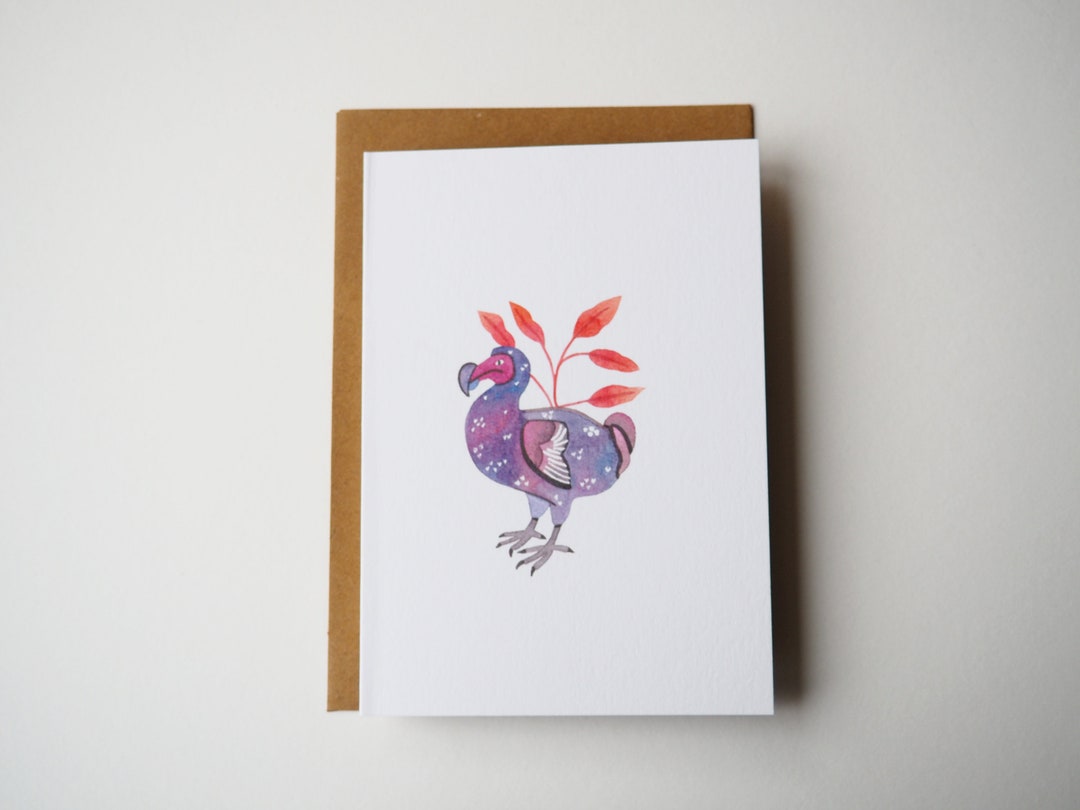 Dodo Card, Bird Illustration, Greetings Card, Nature Lovers Gift - Etsy