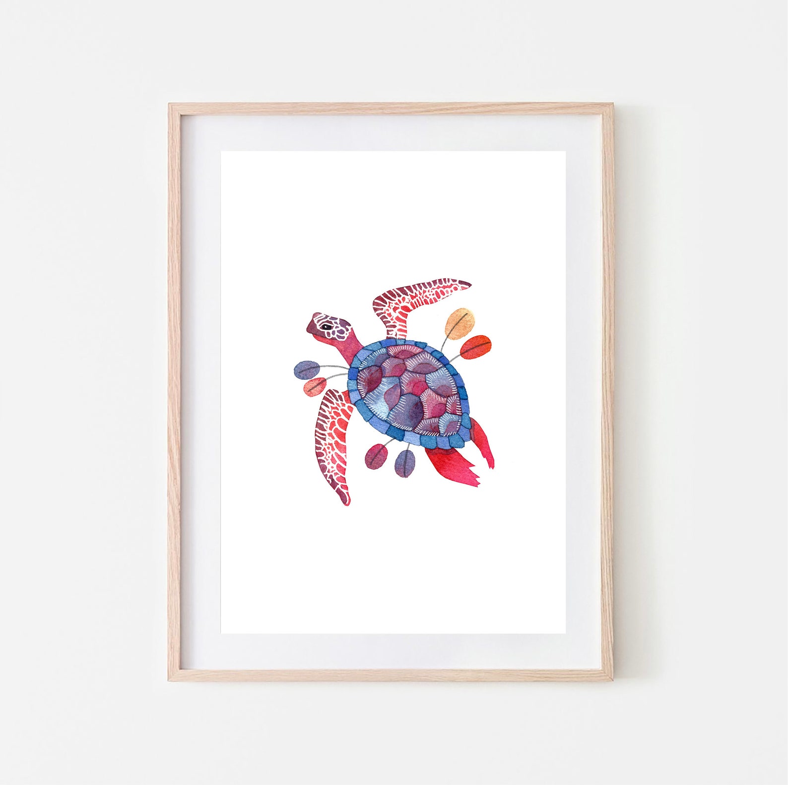 Turtle Print, Sea Creature Art, Alphabet Animal Illustration, Nursery ...