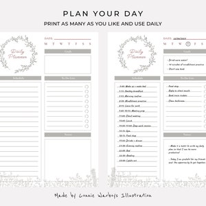 Printable Daily Planner, Printable Daily Planner Sheet, PDF Printable ...