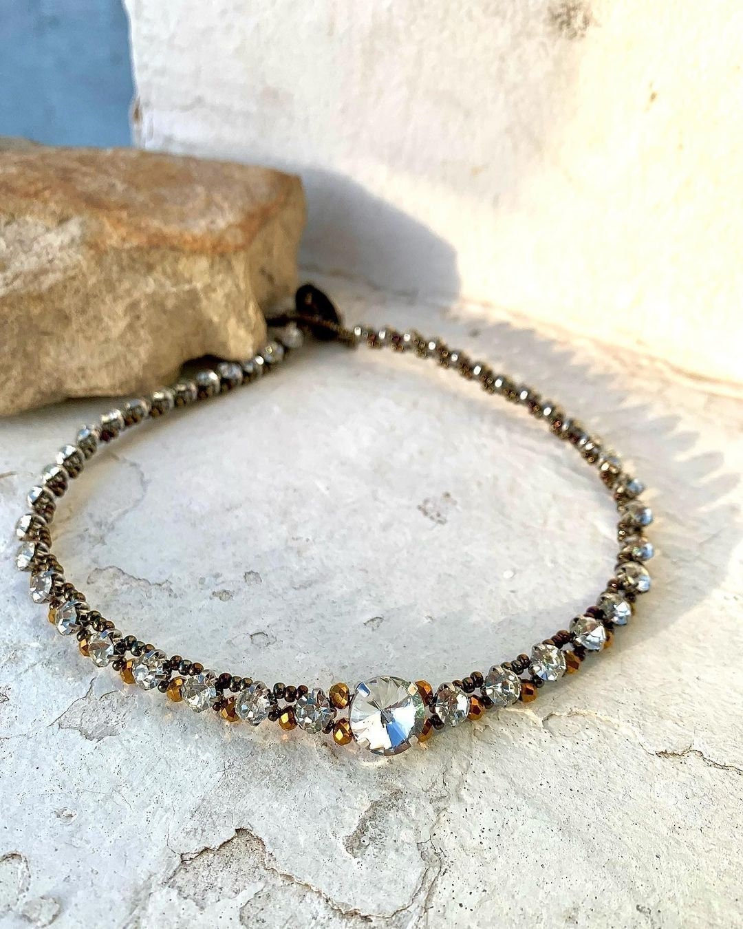 Rhinestone Choker Necklace Set Prom Choker Bridal Choker - Etsy UK