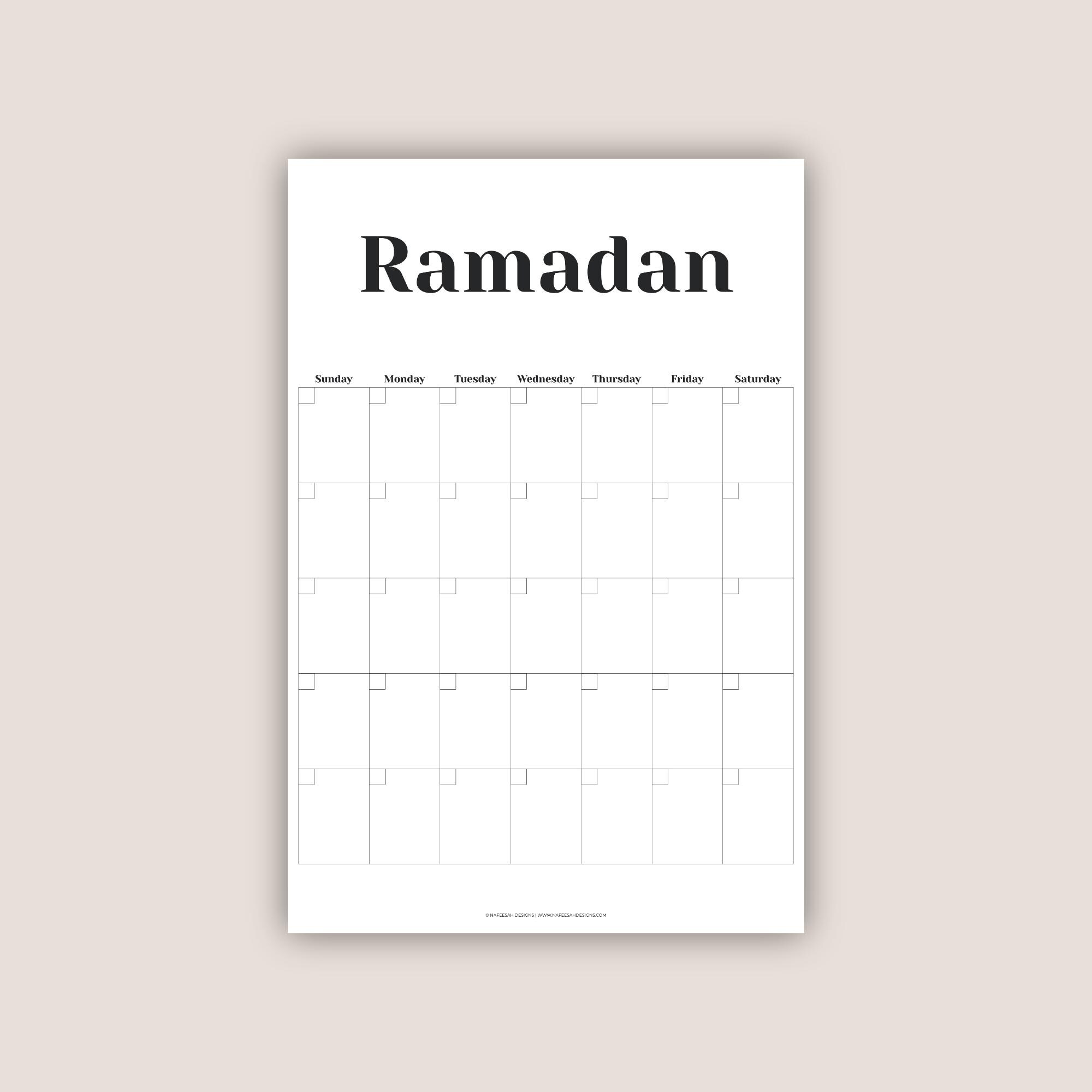 Undated Islamic Hijri Calendar | Minimalist Vertical Wall Calendar ...