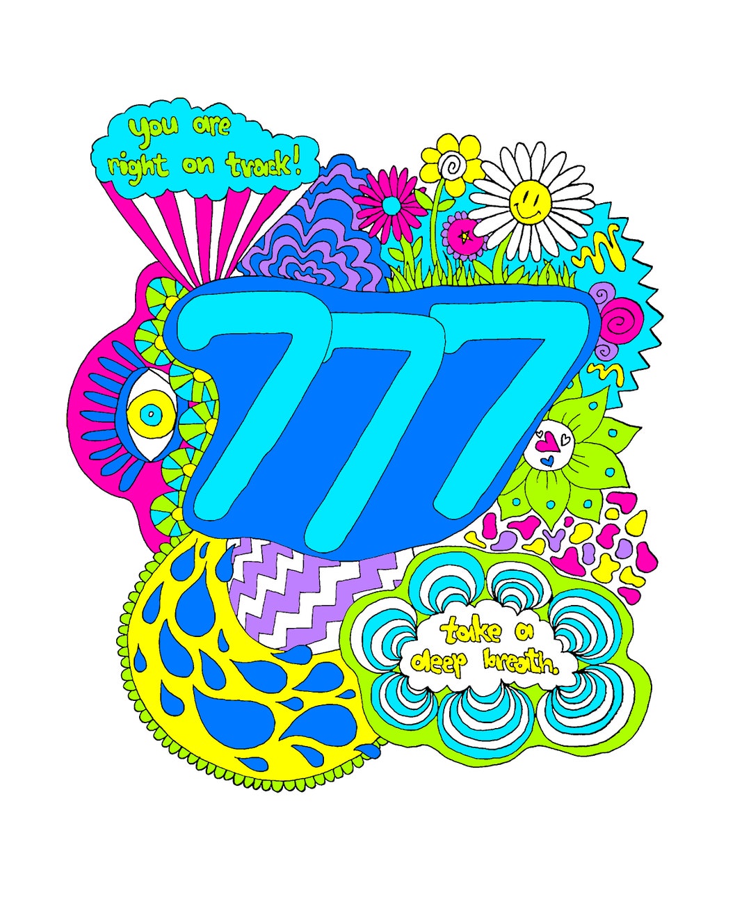 777 Coloring Page Angel Numbers Adult Coloring - Etsy