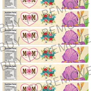 Mothers Day Water Bottle, Water Bottle Labels, Party Labels, Mothers ...