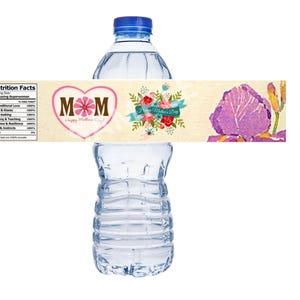 Mothers Day Water Bottle, Water Bottle Labels, Party Labels, Mothers ...
