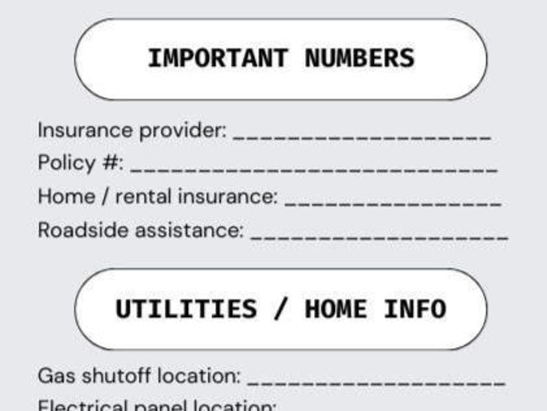 Emergency Contacts & Important Info Printable | Family Preparedness ...