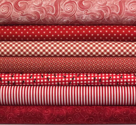 Red Prints Fabric by the Yard - Etsy