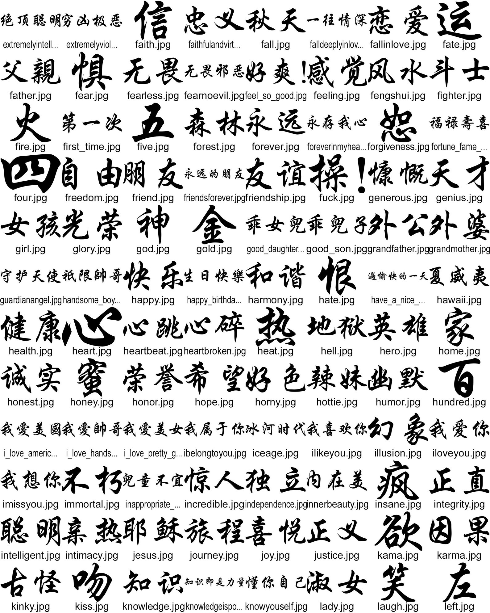 Over 300 Chinese Words and Phrases Vector Arts Plus Bonuses | Etsy