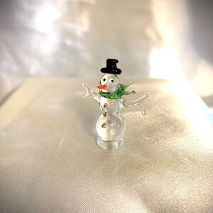 Miniature Glass Snowman - Etsy